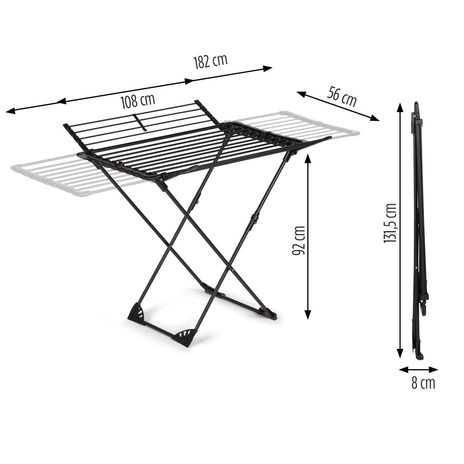 Vitapur Wasrek - Droogrek - Uitschuifbaar - Wasrek Inklapbaar - Zwart ...